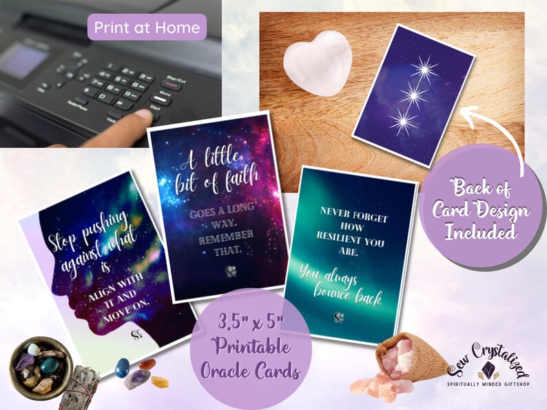 Digital Download, Oracle Cards, 42 Inspirational Cosmic Messages ...