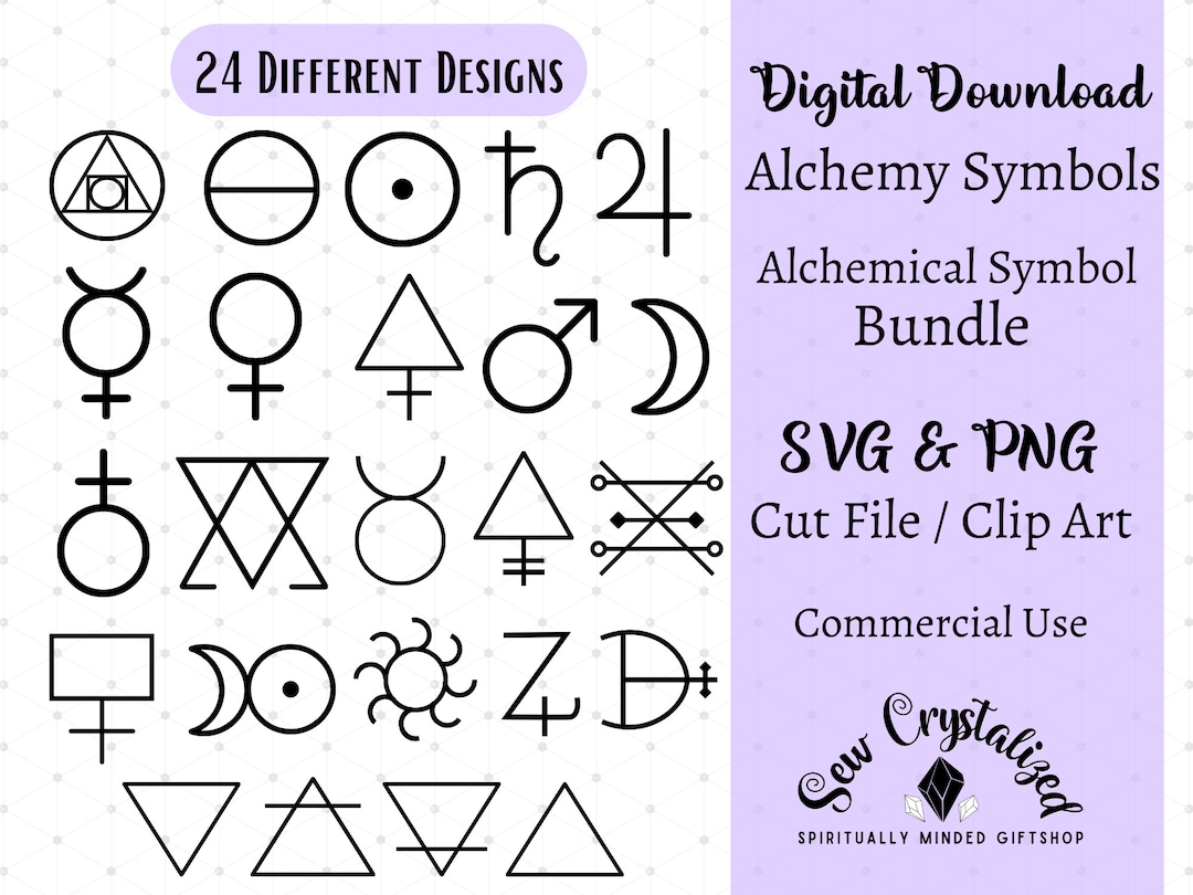 Alchemical Symbols SVG, 24 Different Alchemy Symbols, Alchemy Cut Files ...