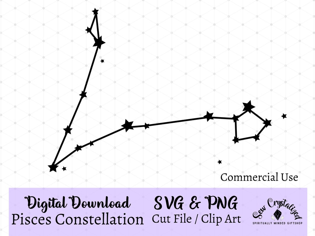 Pisces Constellation SVG Cut File Pisces Zodiac Constellation - Etsy