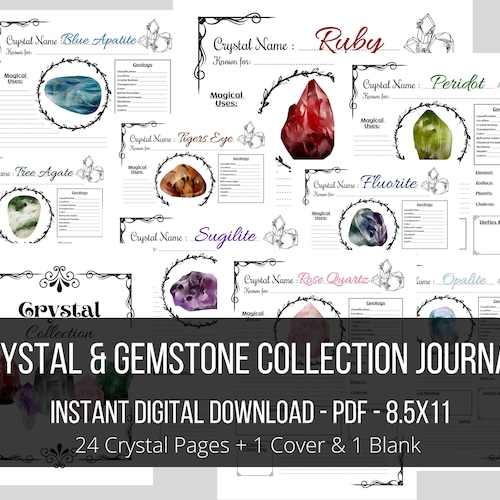 Digital Download. Crystal Collector Journal Pages PDF. - Etsy