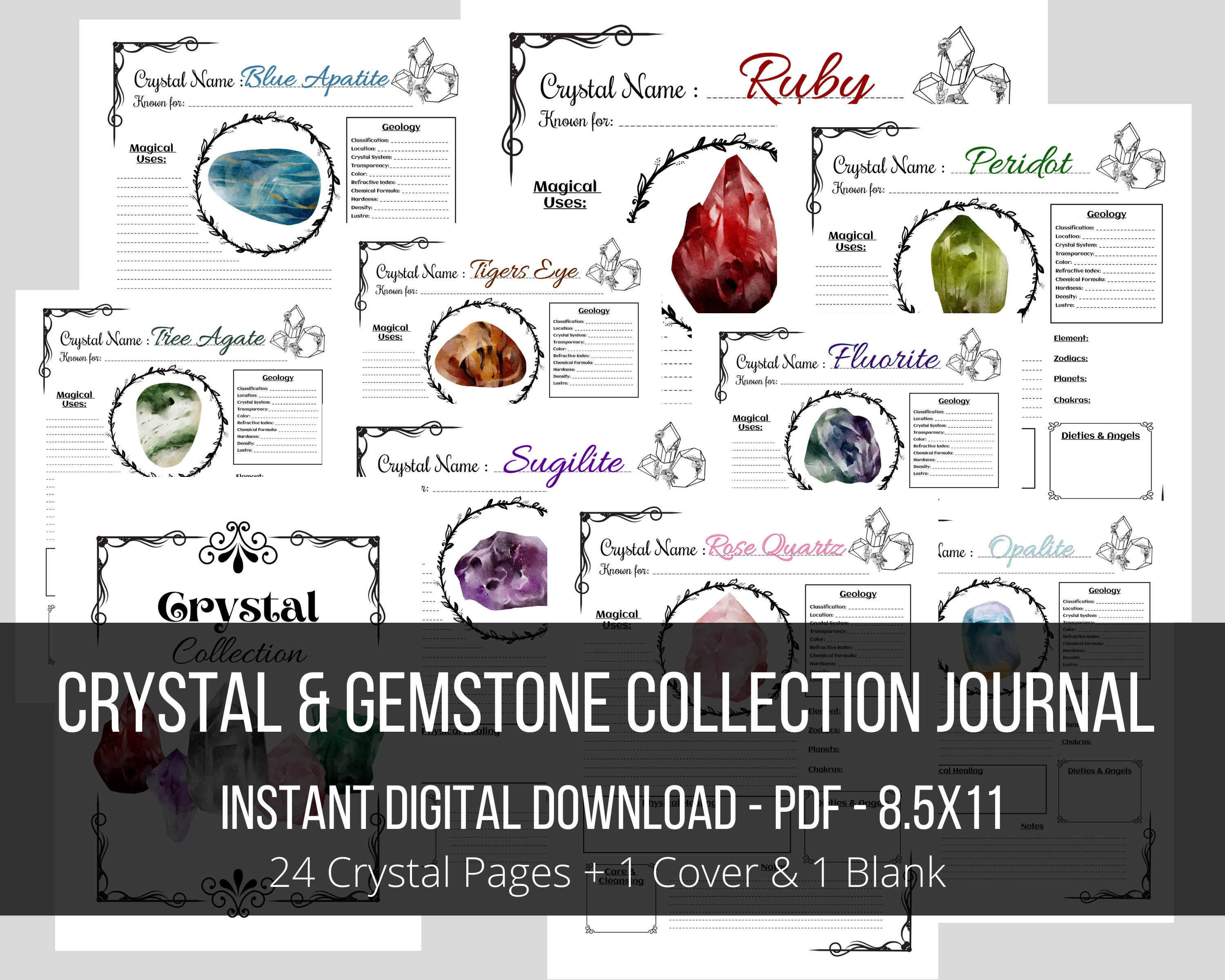 Digital Download. Crystal Collector Journal Pages PDF. - Etsy