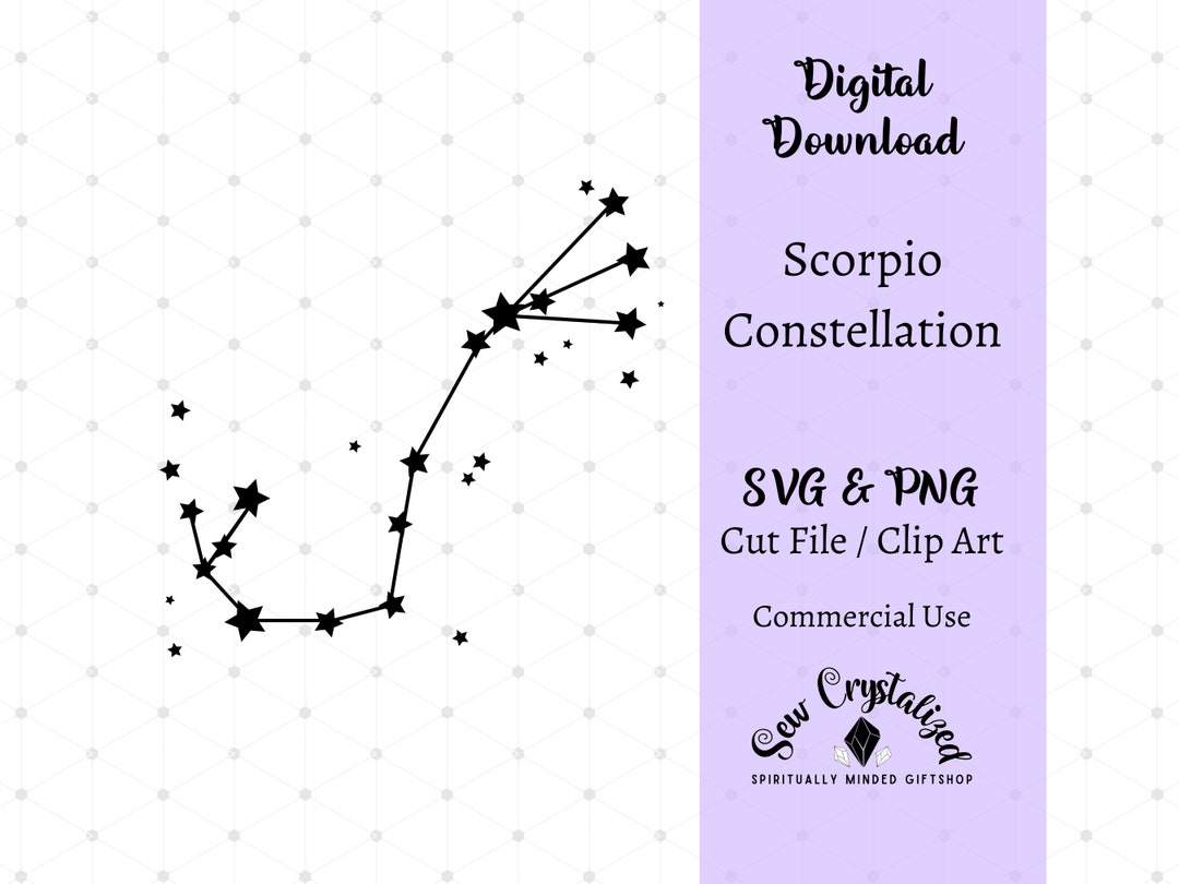 Scorpio Constellation SVG Cut File, Scorpio Zodiac Constellation Clip ...