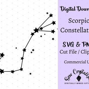 Scorpio Constellation SVG Cut File, Scorpio Zodiac Constellation Clip ...