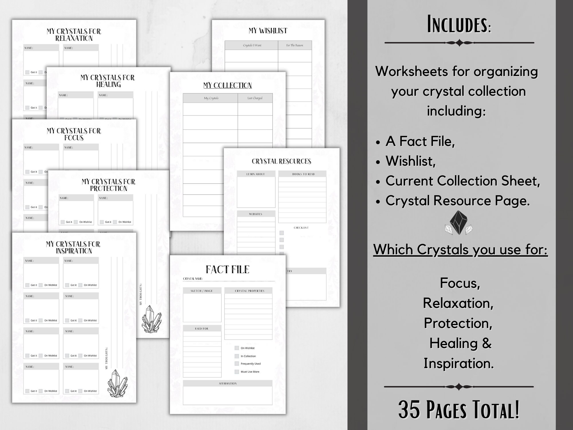 Crystal Journal, Digital Crystal Journal, Healing Crystal Journal ...
