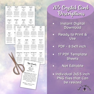 Printable Crystal Card Descriptions - Etsy