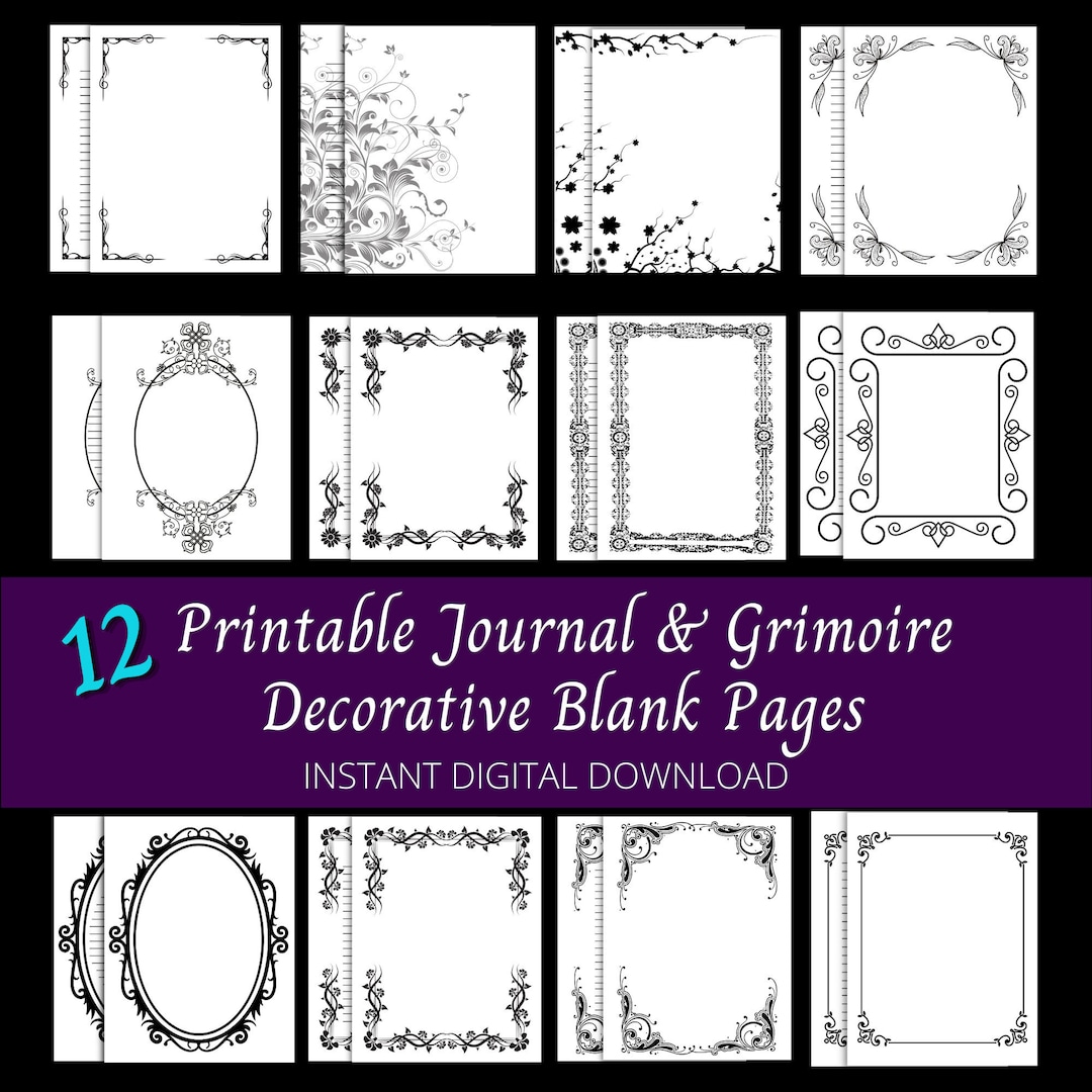 Digital Download. Decorative Journal, Stationary, or Grimoire Pages ...