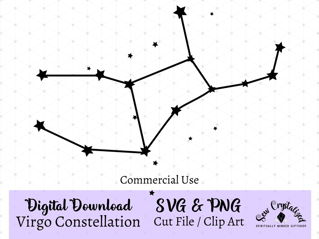 Virgo Constellation SVG Cut File, Virgo Zodiac Constellation Clip Art ...