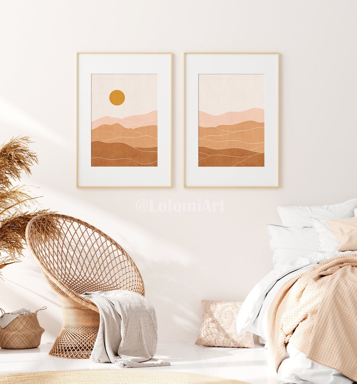 Mountain Boho Wall Art Print Set of 2 Prints Printable Wall - Etsy