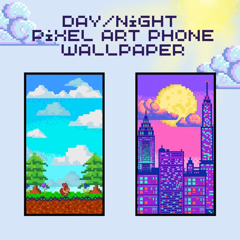 Night/day Pixel Art Phone Wallpaper BUNDLE! - Etsy