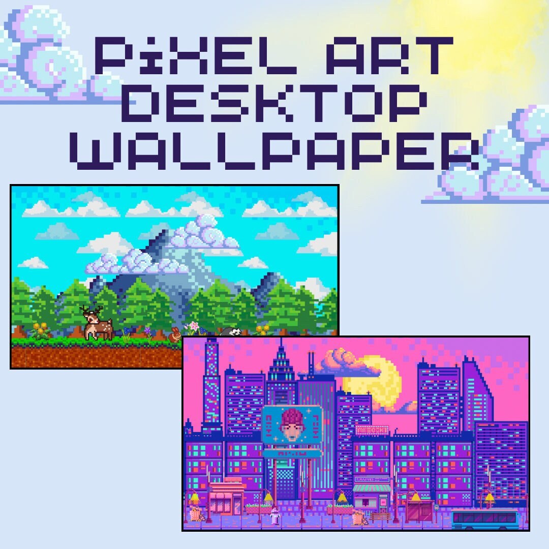 Desktop Wallpaper BUNDLE! Pixel Art Scenery! - Etsy