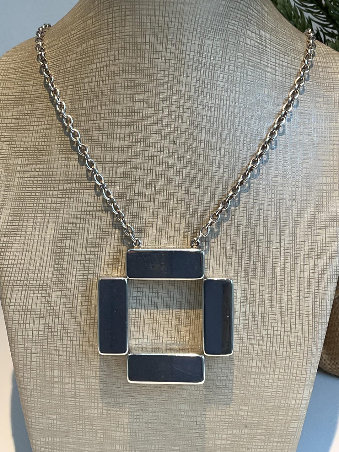 Astrid Fog for Georg Jensen Denmark Large Modernist Square Pendant on ...