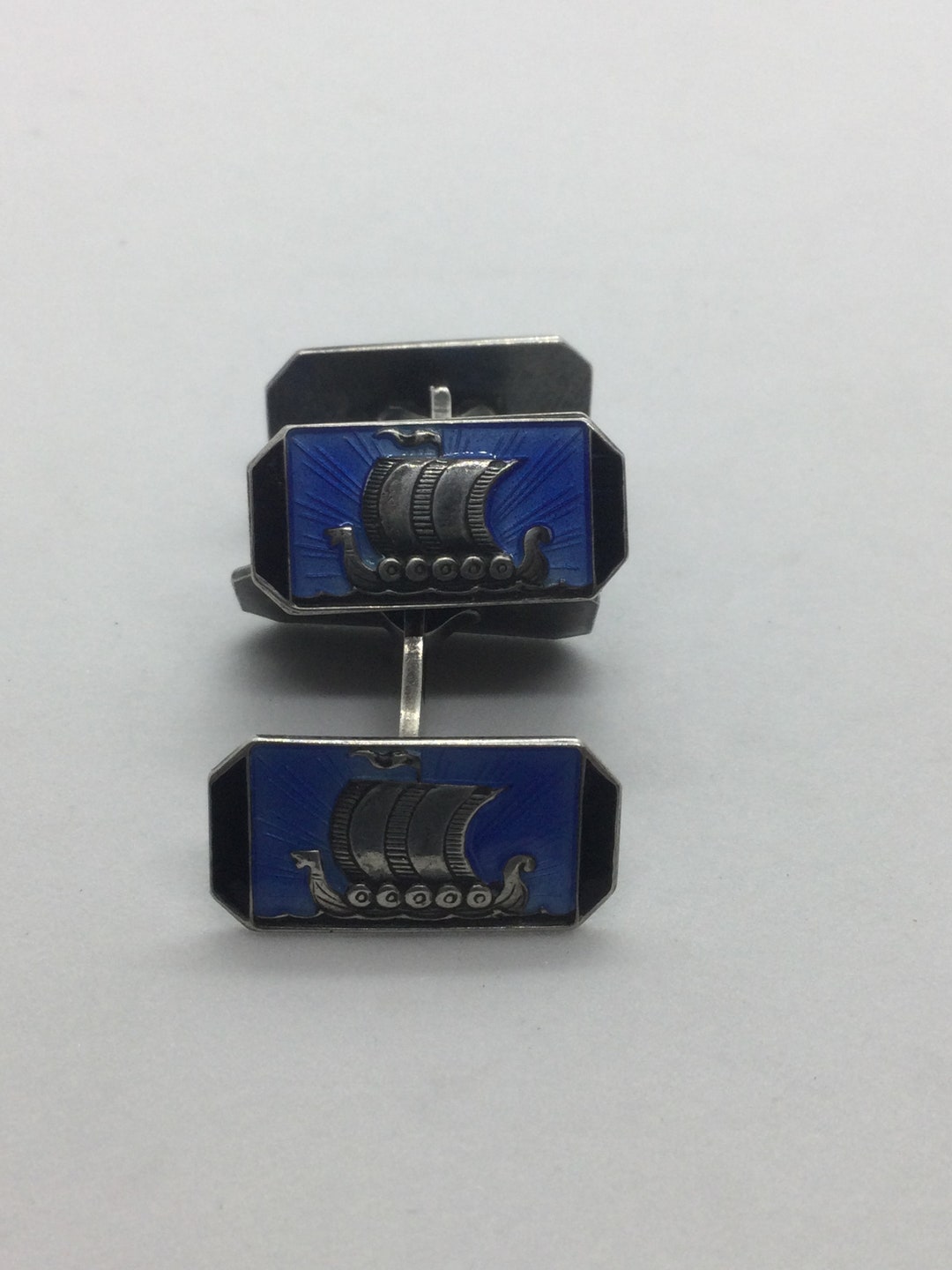 David Andersen Norway Enamel Viking Ship Cufflinks - Etsy
