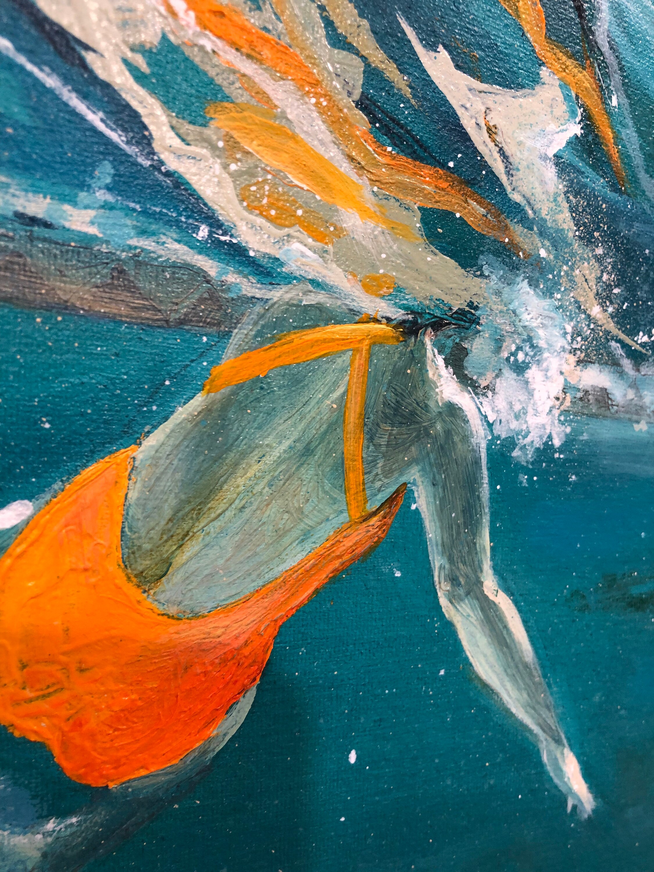 Swimming Pool Artwork for Summer Home Lake Art for Vacation Home Teal ...