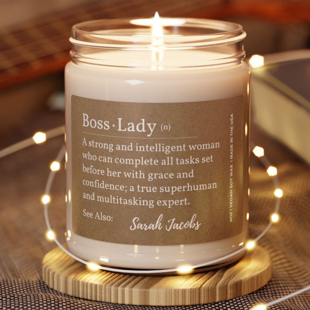 Personalized Boss Lady Candle, Funny New Business Owner Gift, for Woman ...