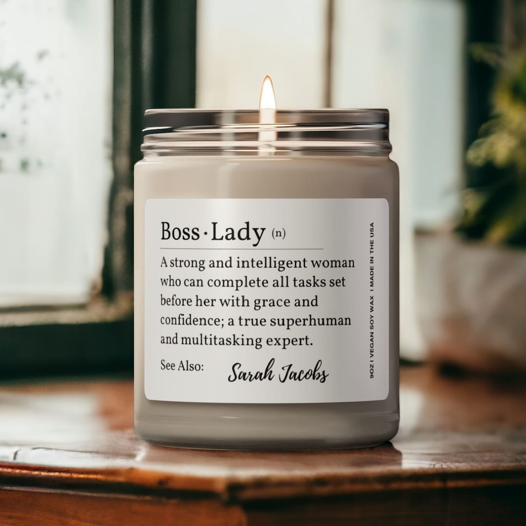 Personalized Boss Lady Candle, Funny New Business Owner Gift, for Woman ...