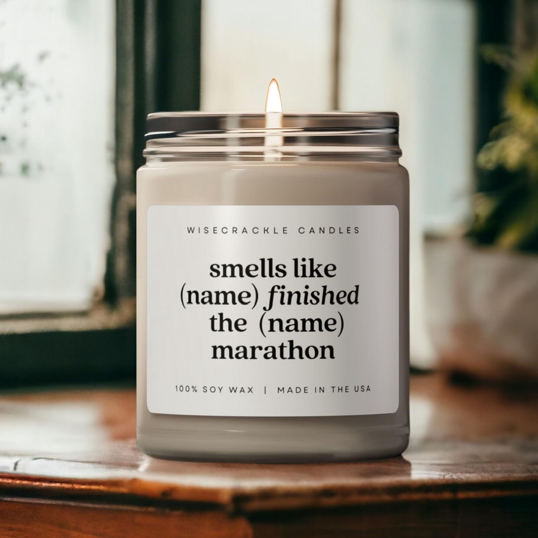Personalized Marathon Candle Gift, First Marathon Gift, Half Marathon ...