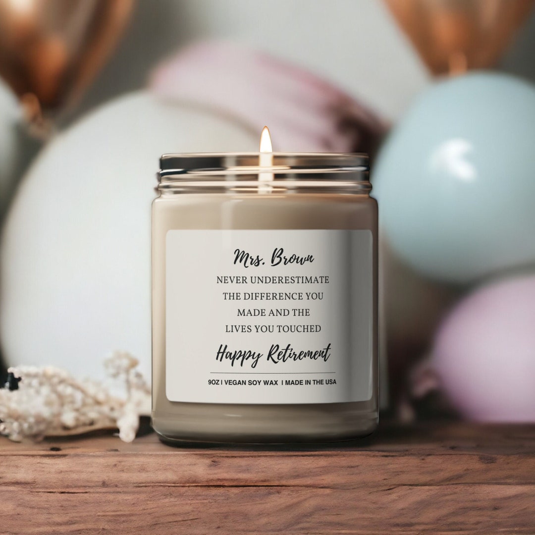 Personalized Teacher Retirement Gift | Soy Candle Blend Principal ...