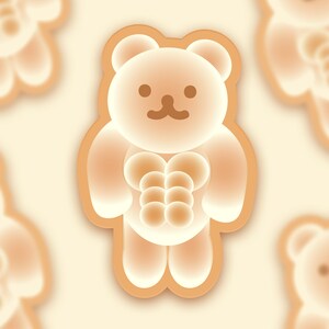 Buff Bread Bear Sticker Vinyl Sticker Buff Bear Stickers Bread Teddy ...