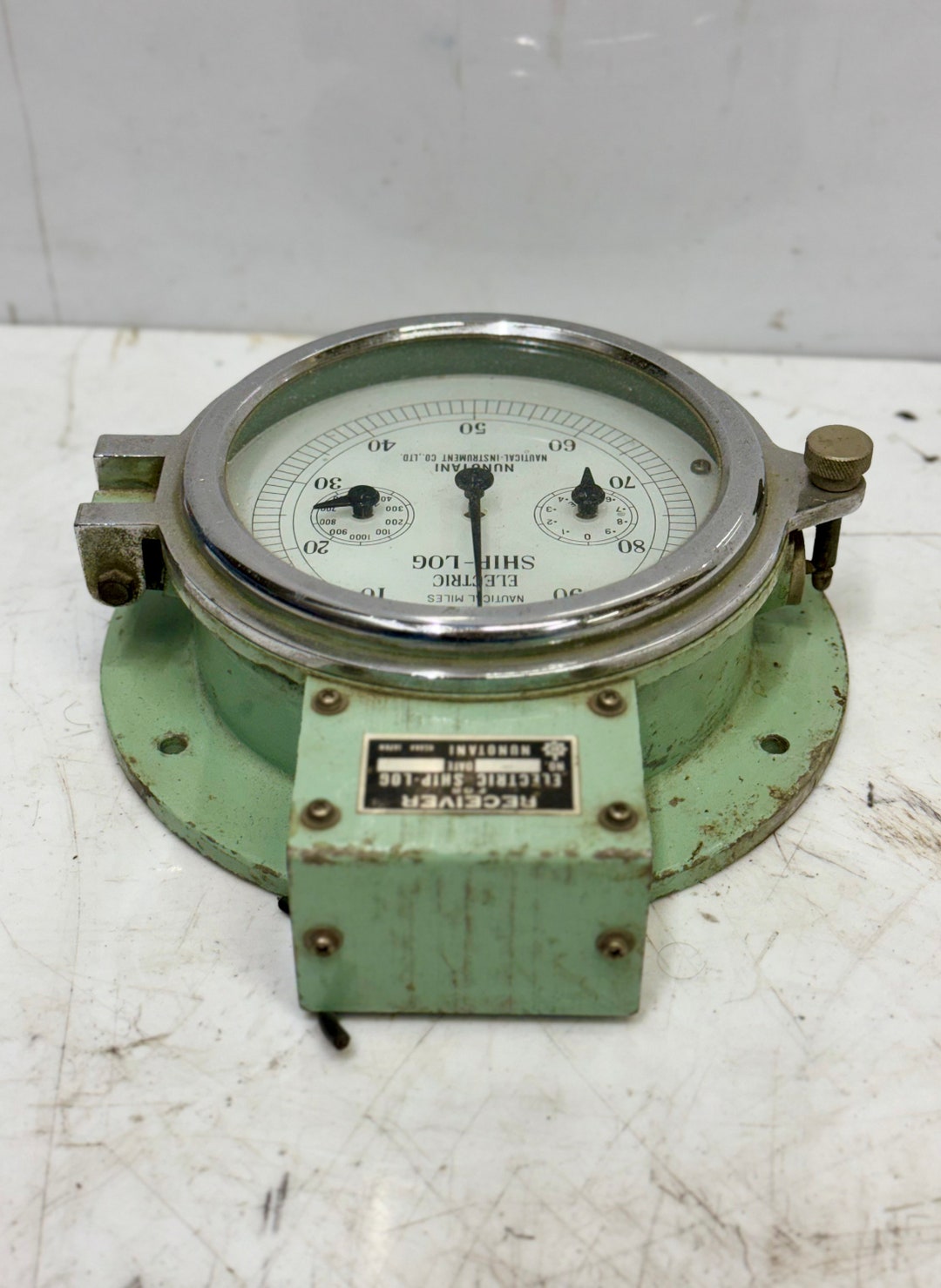 Japan Made Nautical Miles Instrument Marine Antique Nunotani Electric ...