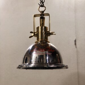 Nautical Aluminium & Brass Smooth Cargo Ceiling Pendant Light - Etsy