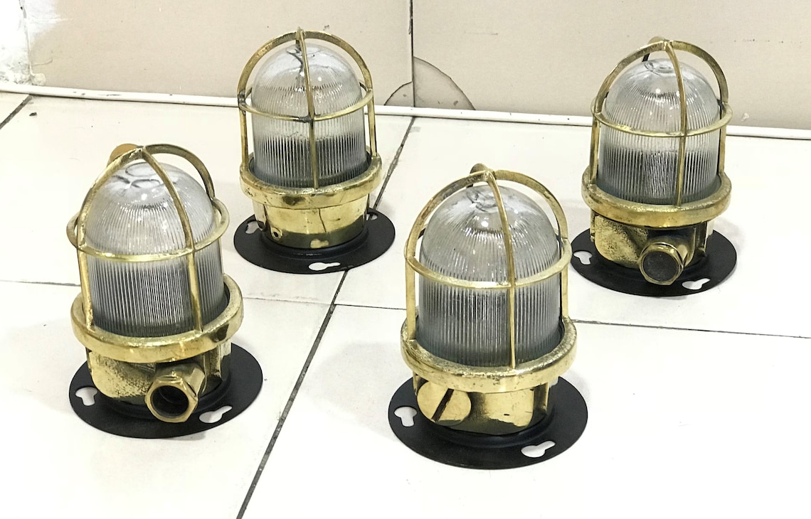 Authentic Nautical Antique Old Ship Brass Original Wall Mount | Etsy