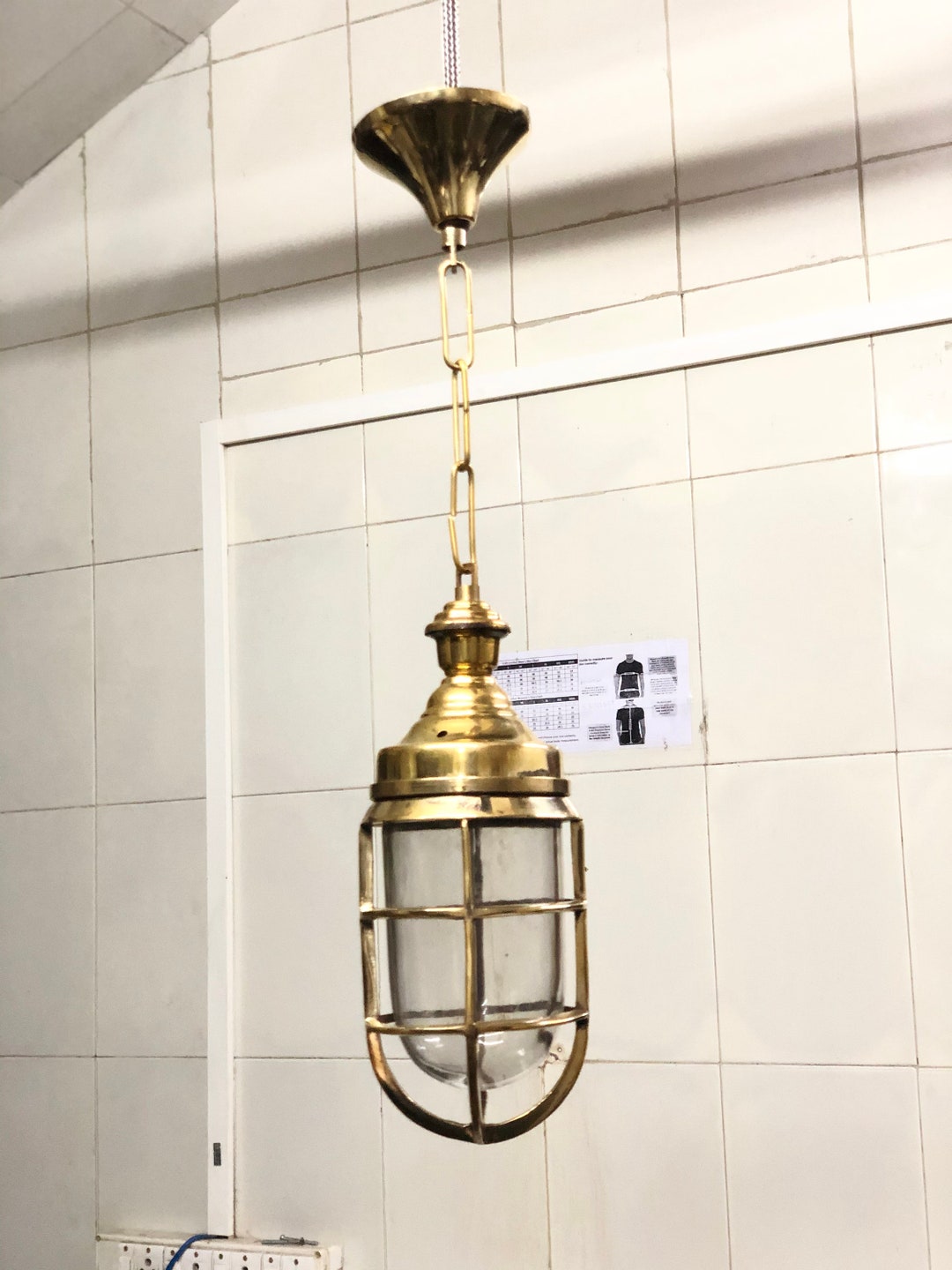 Nautical Ship Marine New Solid Brass Hanging Cargo Pendant Chain Light ...