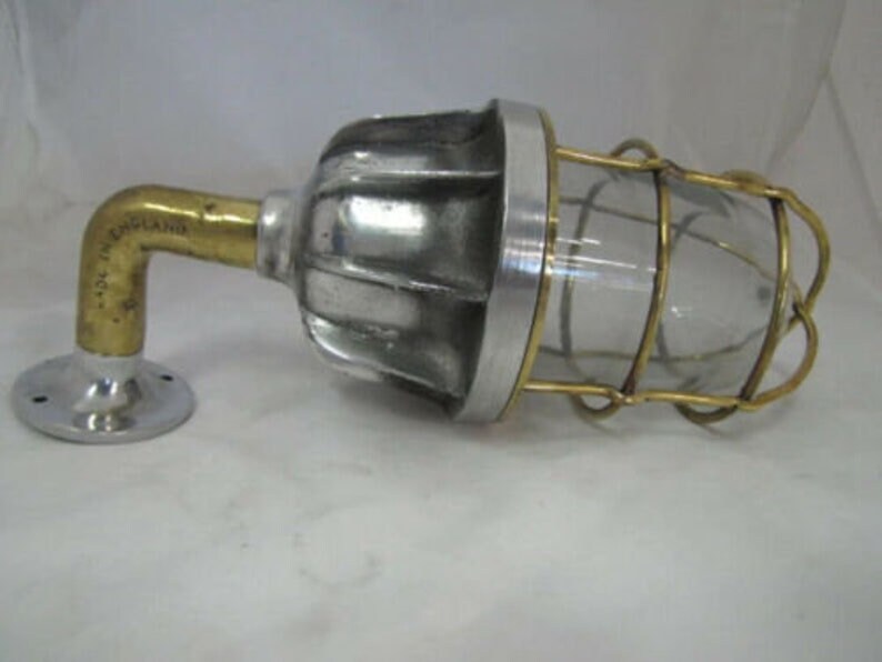 Nautical Swan Neck Interior Design Antique Aluminum & Brass Wall Ship ...