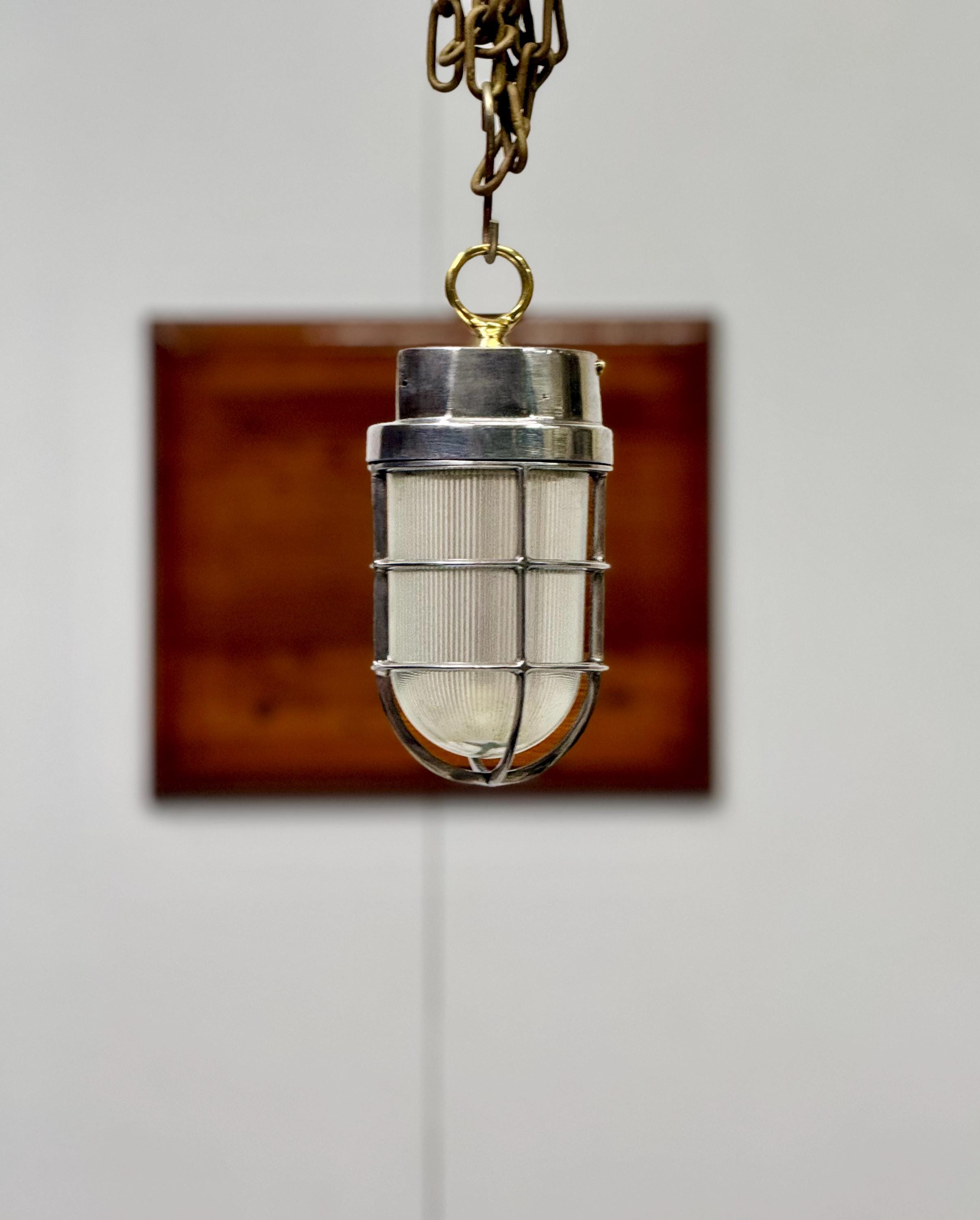 Ceiling Art Deco Old Aluminum Metal Bulkhead Hanging Pendant Light ...