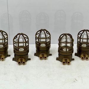 Set of 9 Reclaimed Maritime Antique Old Ship Brass Original Wall ...