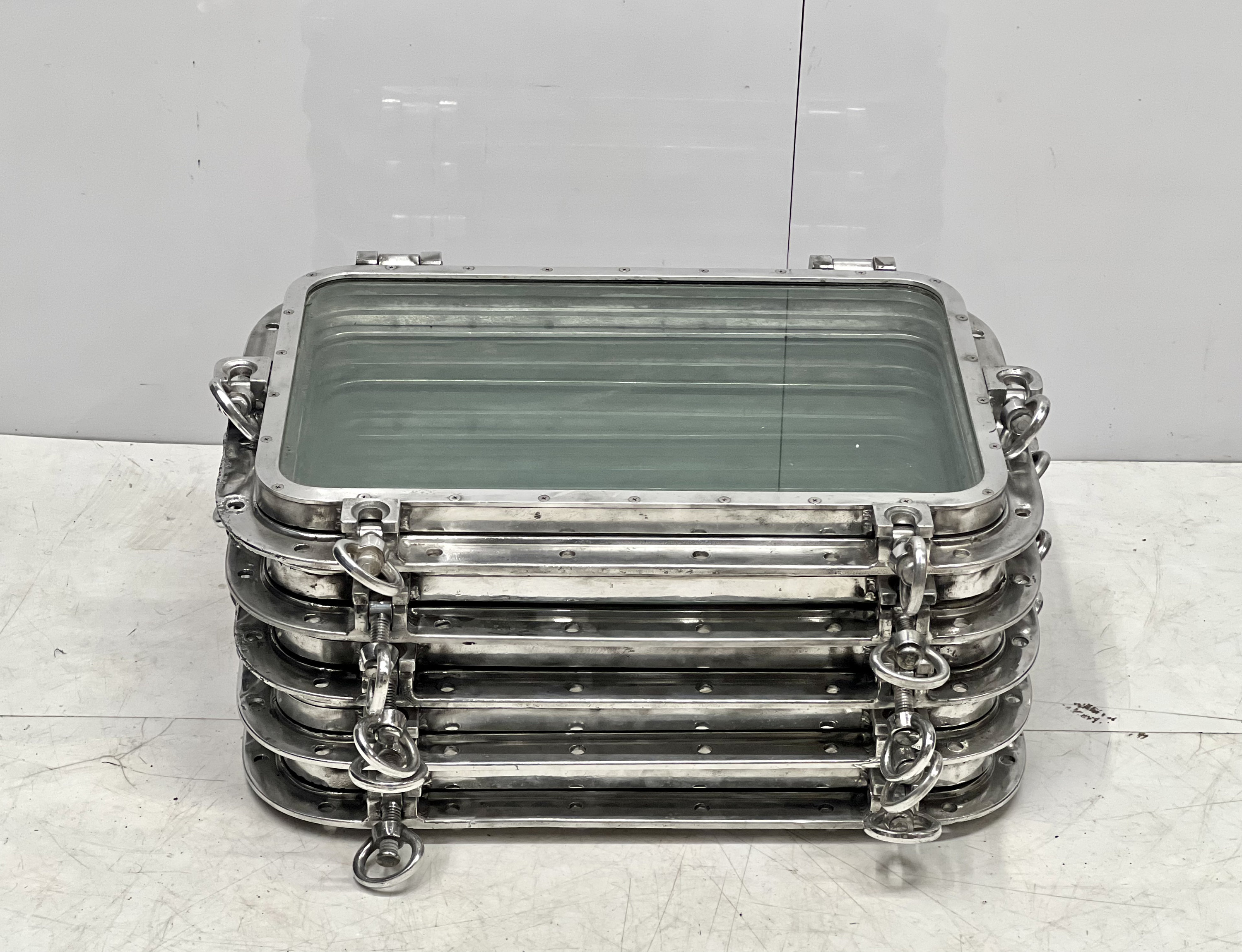 Authentic Reclaimed Original Ship Salvage Aluminum Square Porthole ...