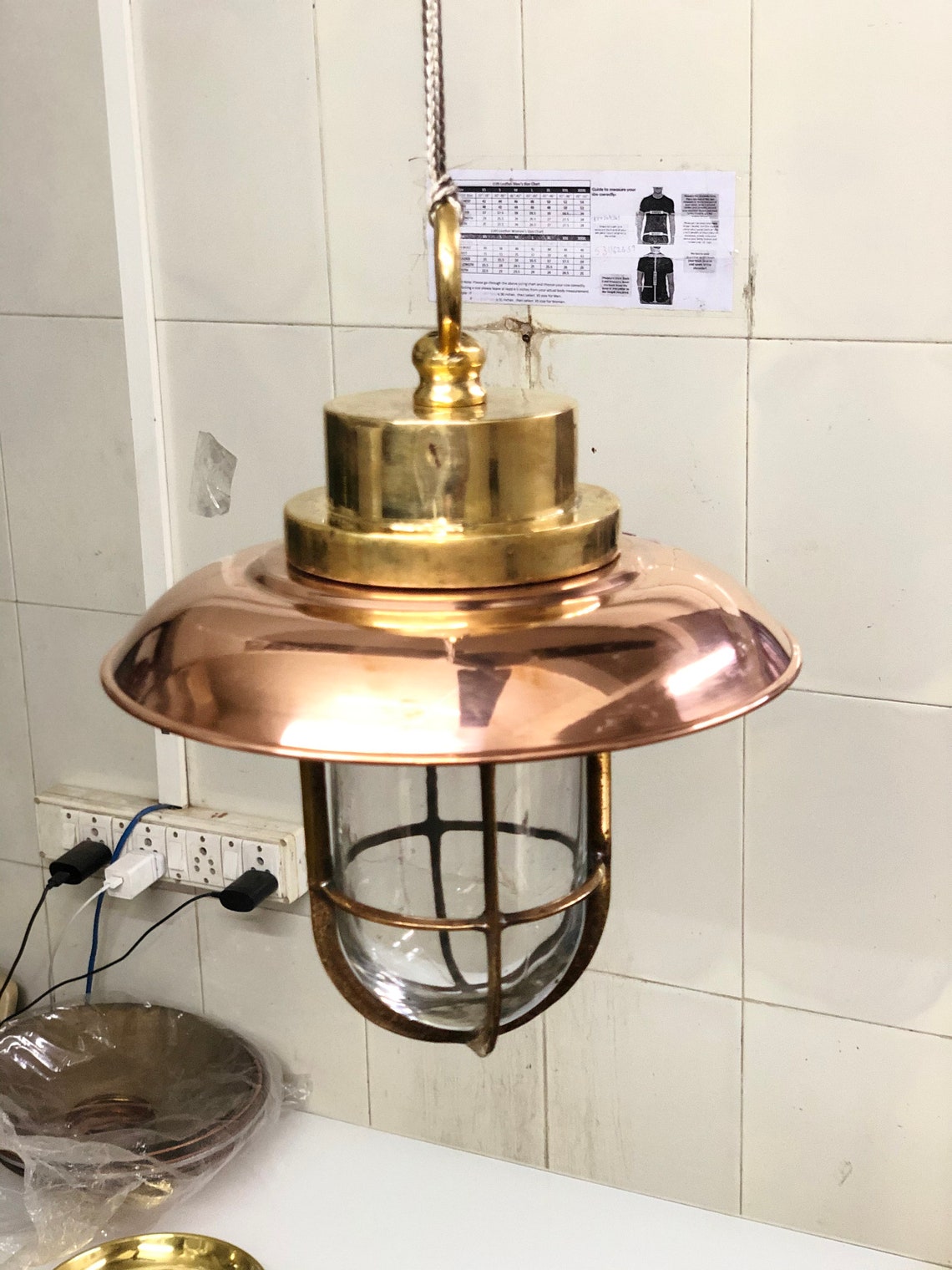 Antique Nautical Ship Brass Long Vintage Pendant Light With - Etsy