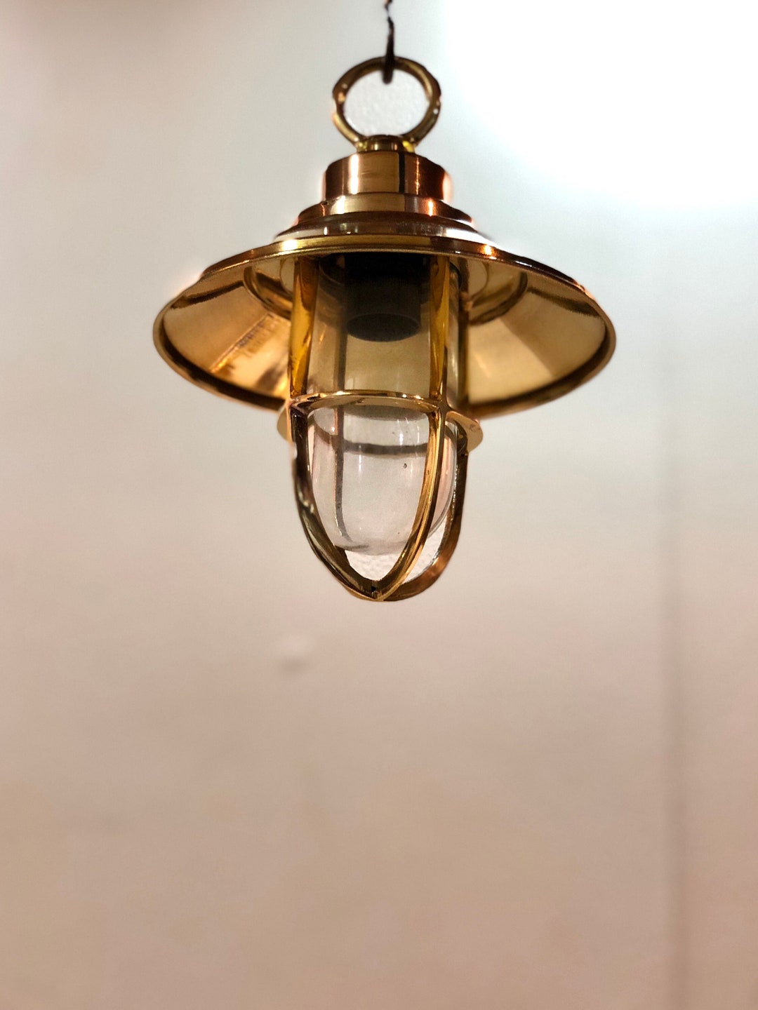 Exterior Nautical Marine Solid Brass Bulkhead Pendant Ship Cargo Light ...
