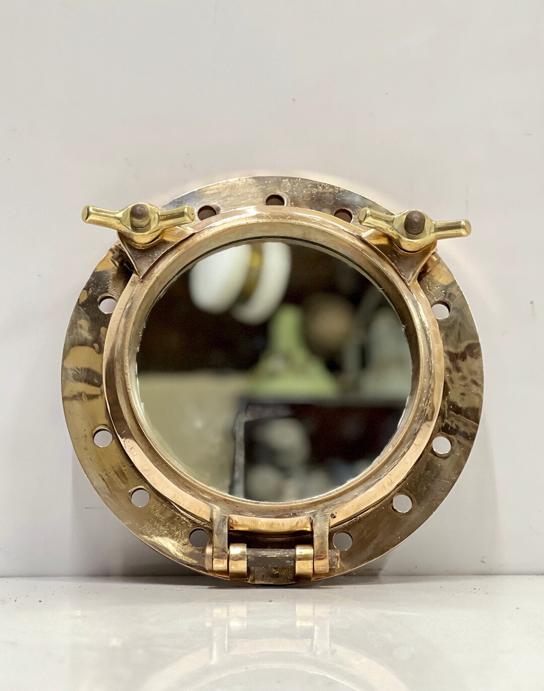 Industrial Nautical Art Deco Old Brass Round Maritime Porthole Hatches ...