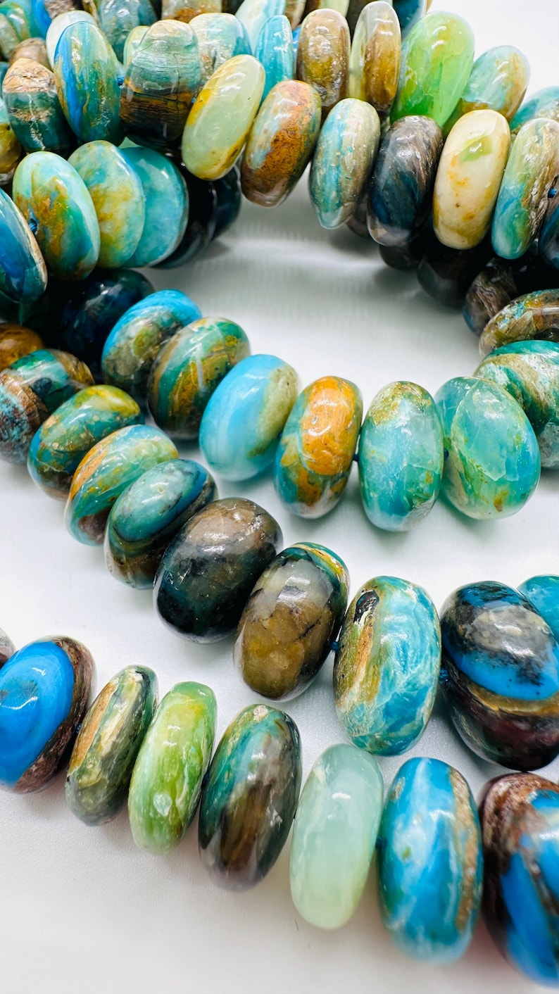 Peruvian Opal Roundel Beads • 9- 14 Mm Size • Length 16 Inch • AA ...