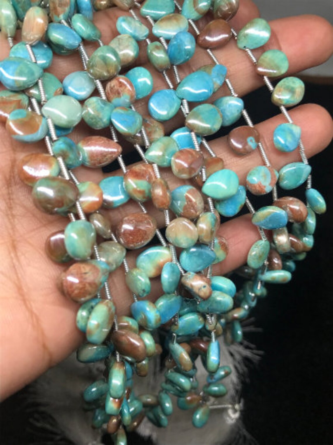 Natural Turquoise Smooth Pear Shape 6X8MM . American Turquoise Top ...