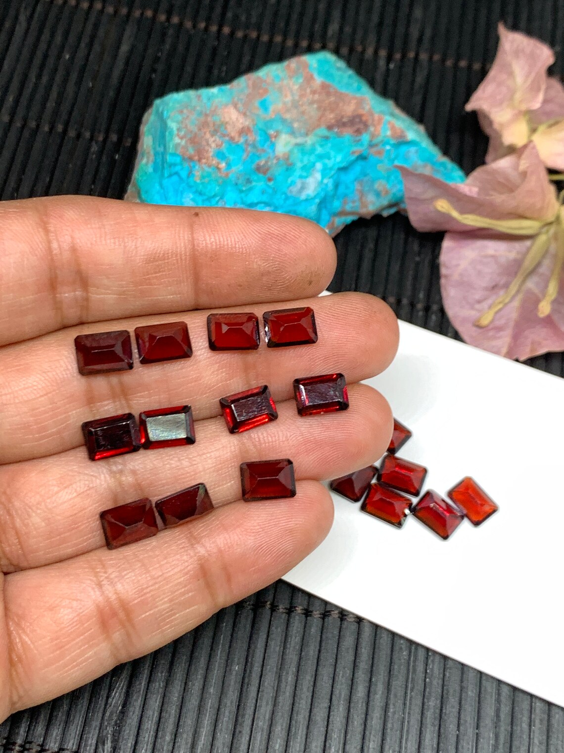 Garnet Faceted Rectangle 6x8 Mm Size - Code #G3 -garnet Cut Stone ...