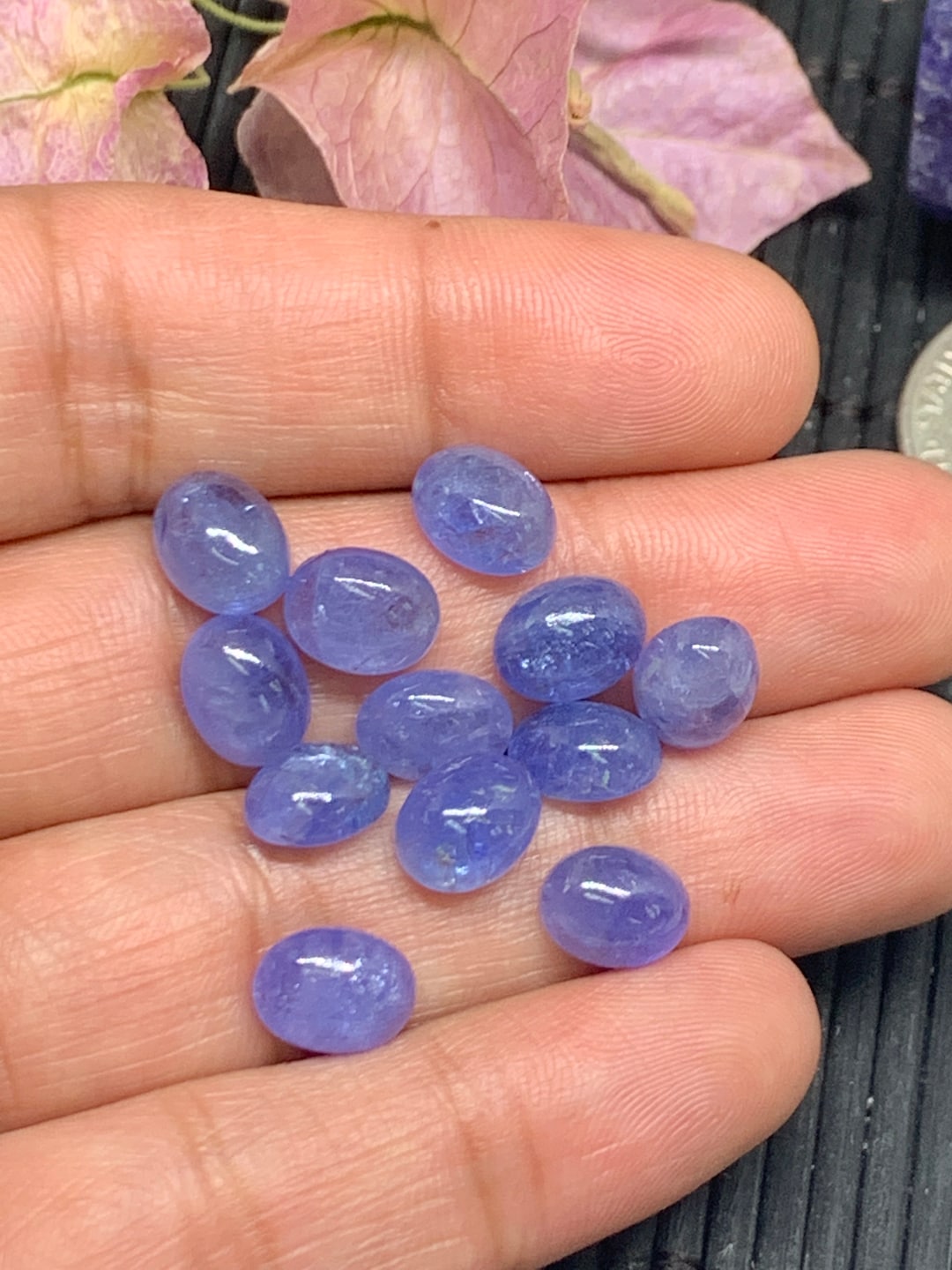 Buy Tanzanite Cabochon Oval 7x9 Mm Calibrated Size Code T78 AAA Quality ...