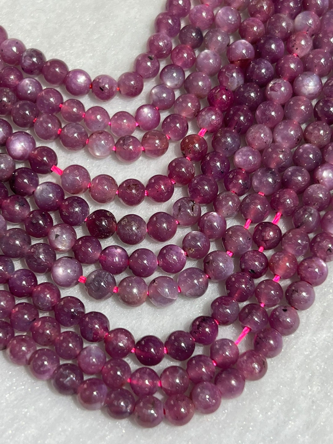 Ruby Round Beads 5mm Size Natural Gemstone Beads 16 Inch Length Natural ...