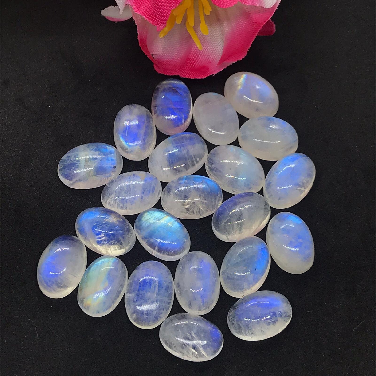 Moonstone 9X11 MM Rainbow Moonstone Oval Cabs Pack of 4 Pcs. - Etsy