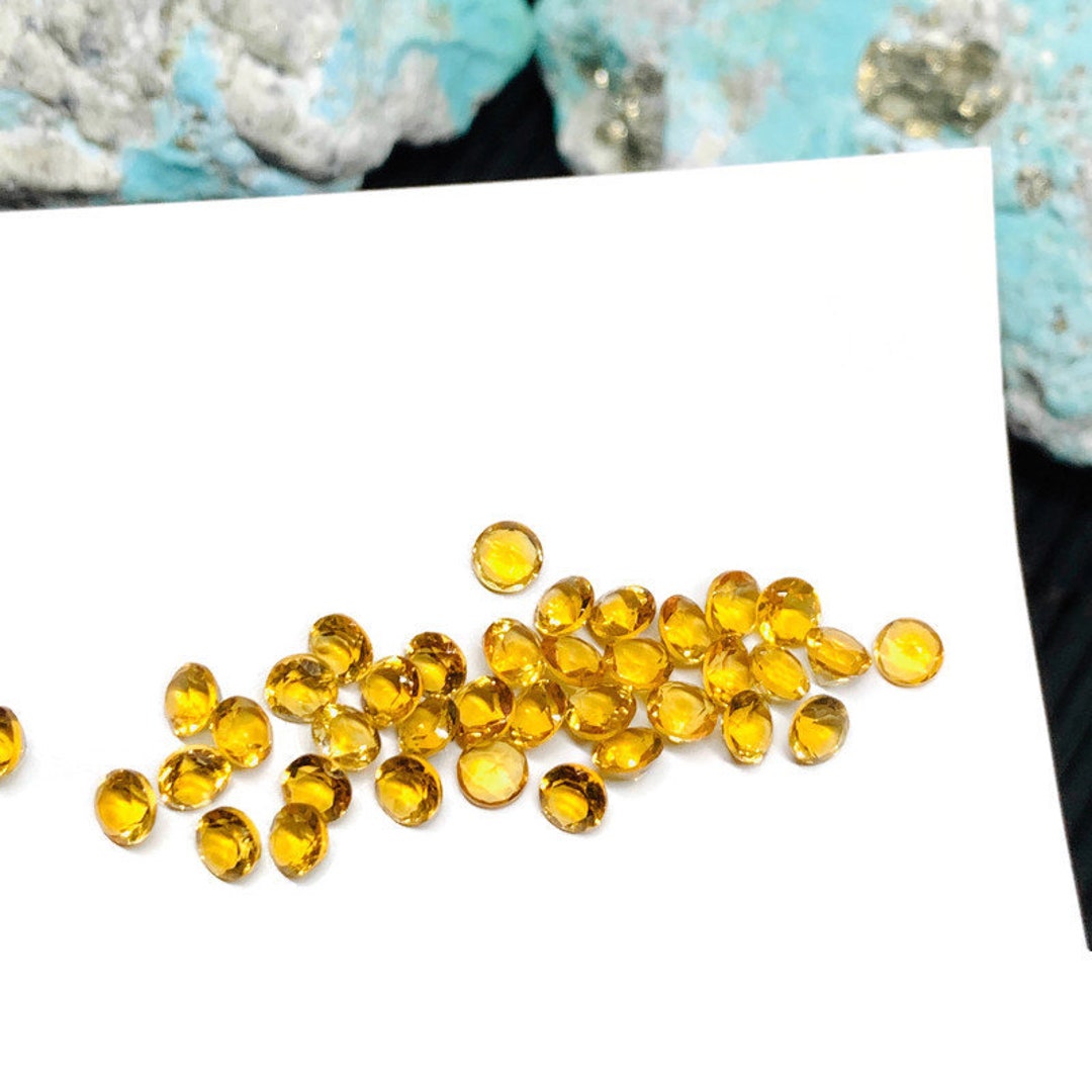 Citrine Round Cut 4mm Size Pack of 6 Pcs AAA Quality- Natural Citrine ...