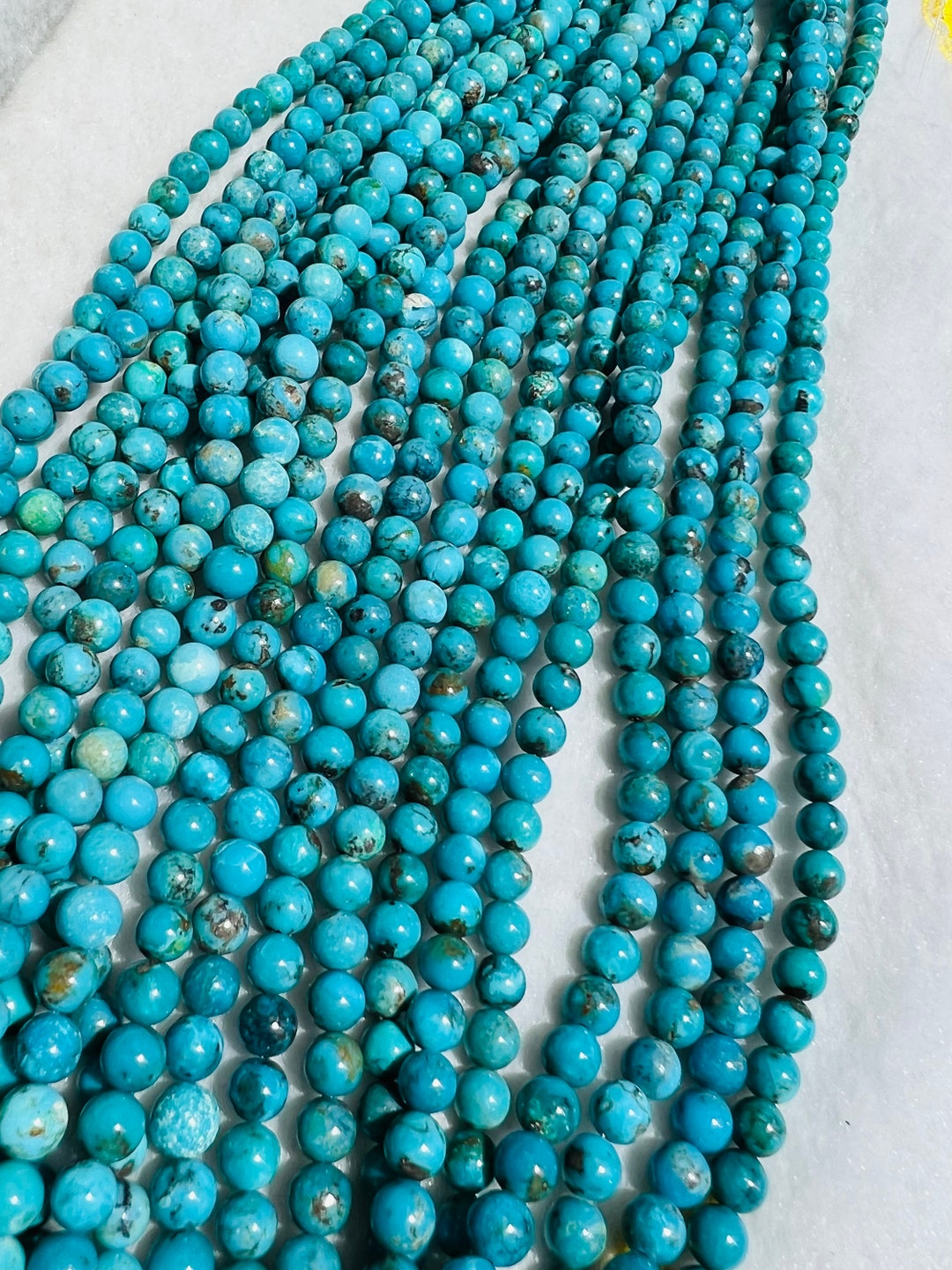 Turquoise Round 6MM Beads , 100 % Genuine Stone , Length in 16 Inch ...