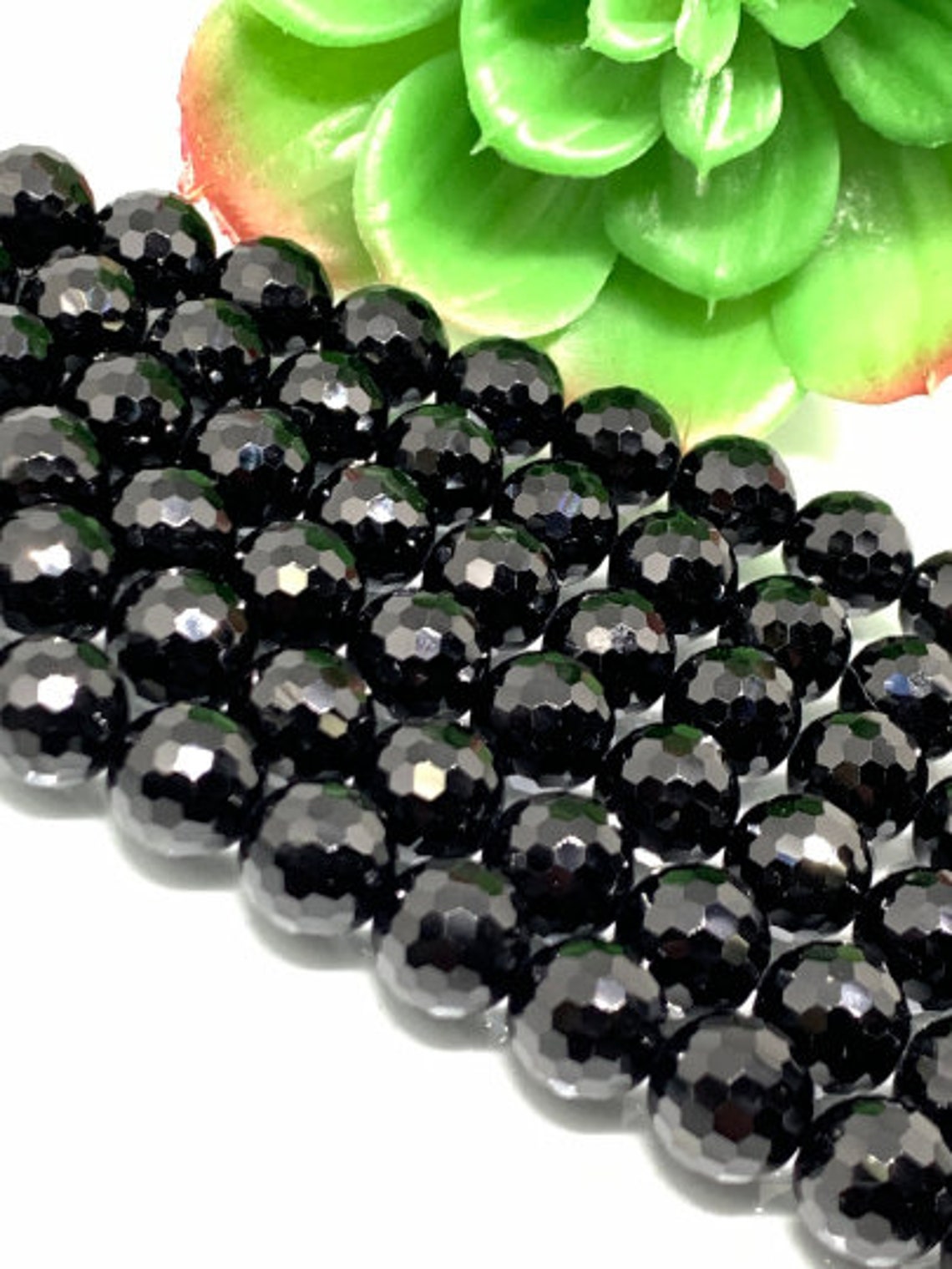 Black Spinel 8mm Black Spinel Round Faceted Beads, Black Spinel Beads ...