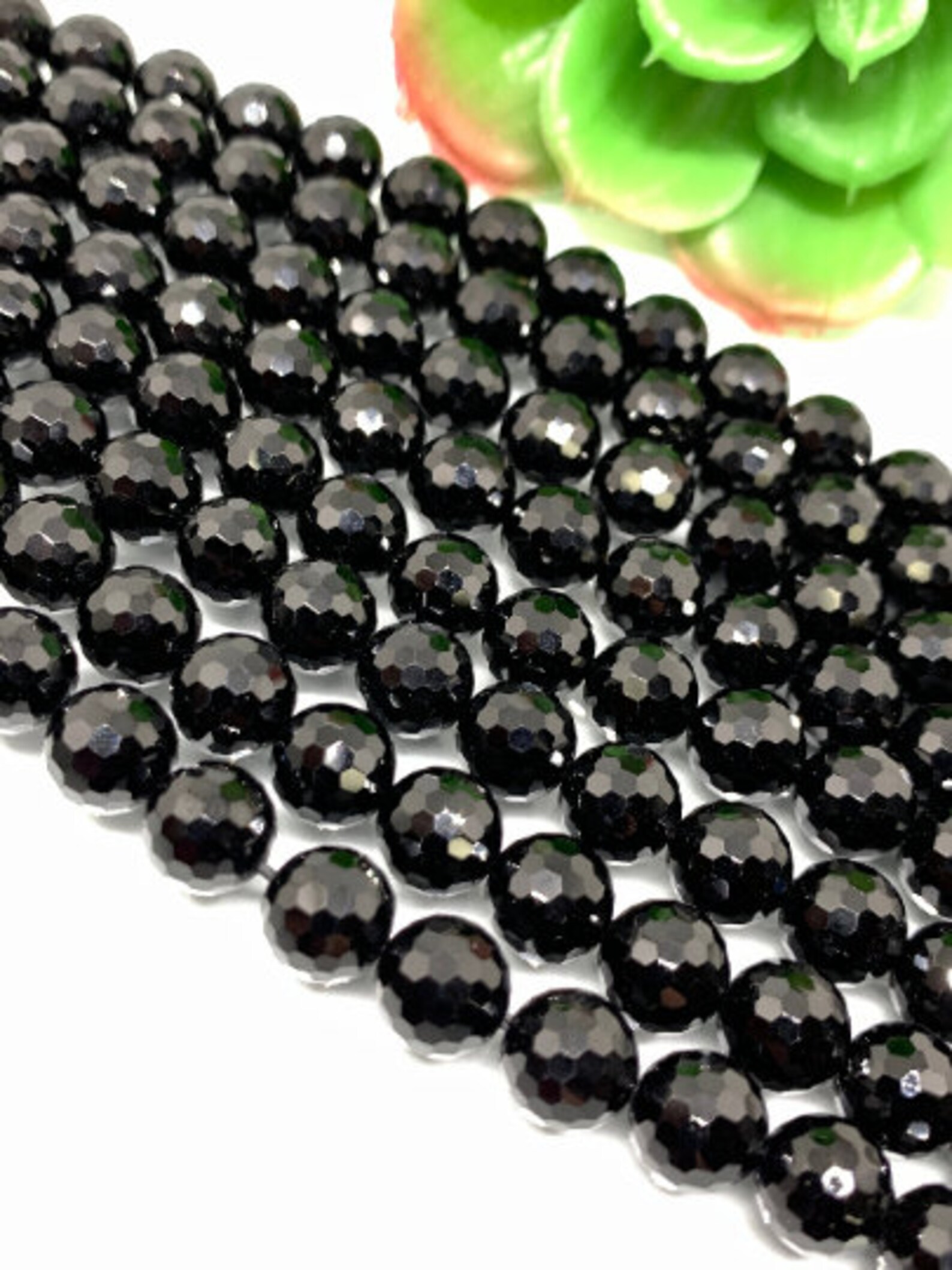 Black Spinel 8mm Black Spinel Round Faceted Beads, Black Spinel Beads ...