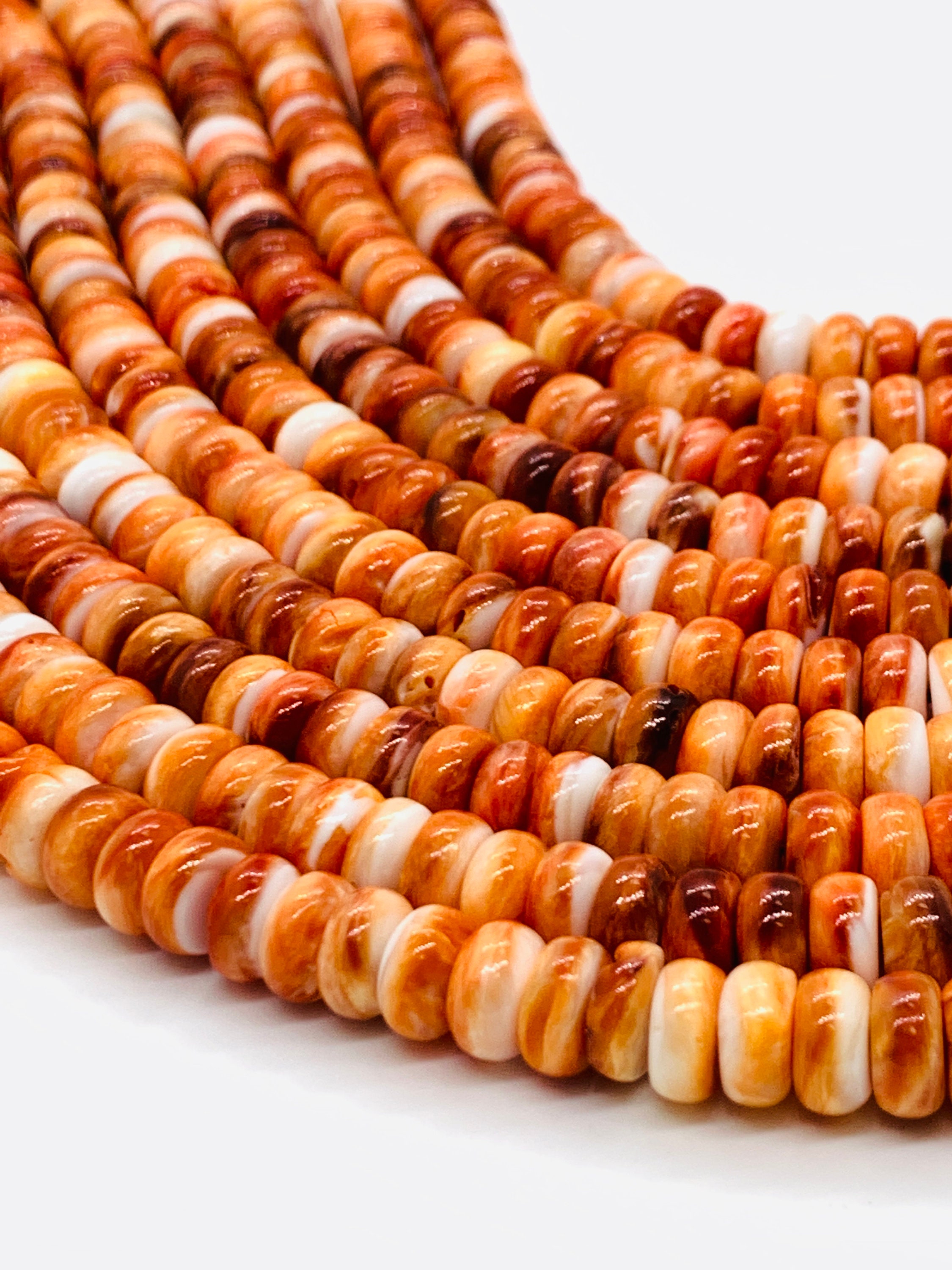 Spiny Oyster Shell Roundel Beads • 8 Mm Size • 40 Cm Length • AAA ...