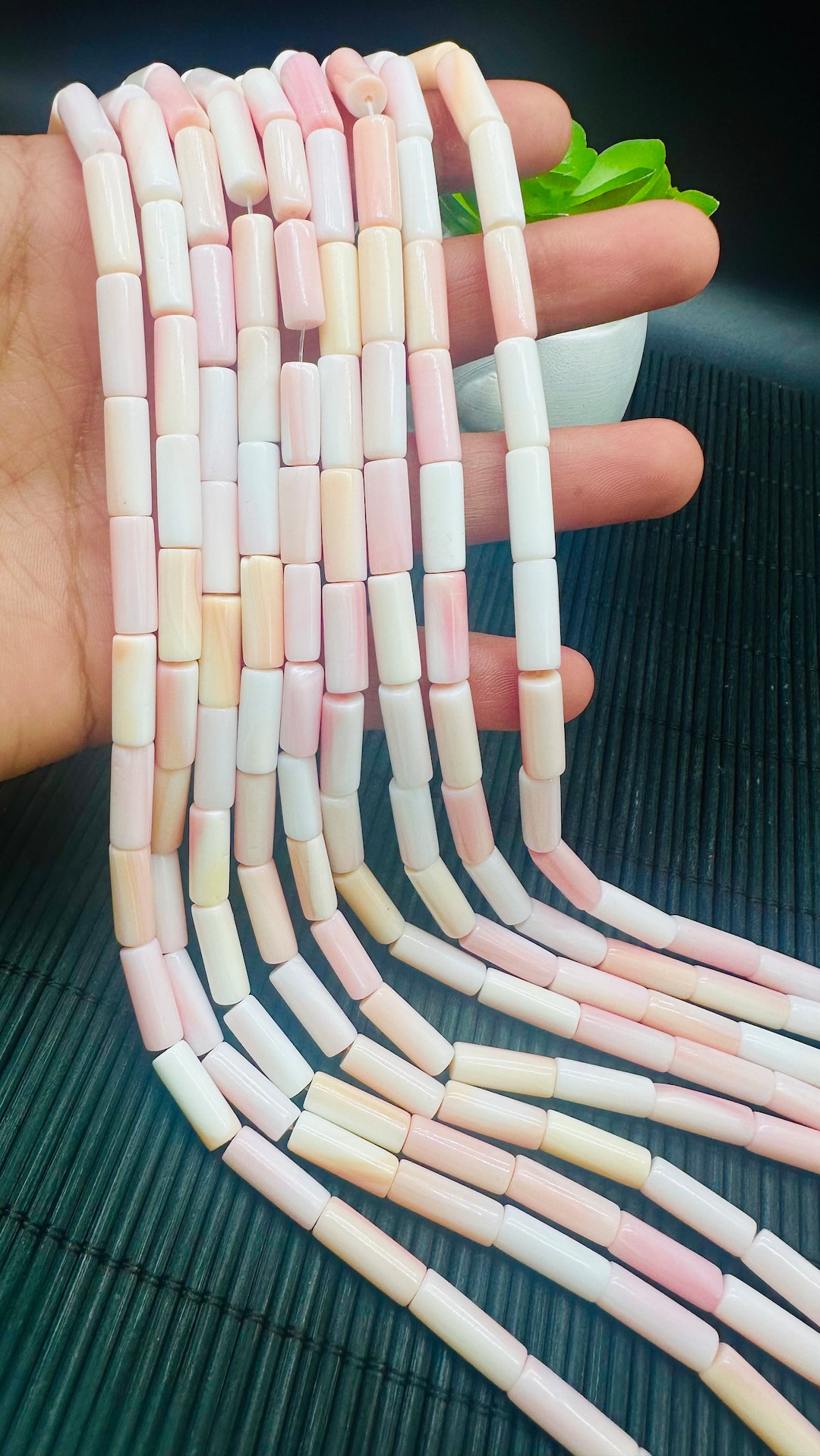 Queen Conch Shell Square Beads • 15x6 Mm Size • Length 40 Cm • AAA ...