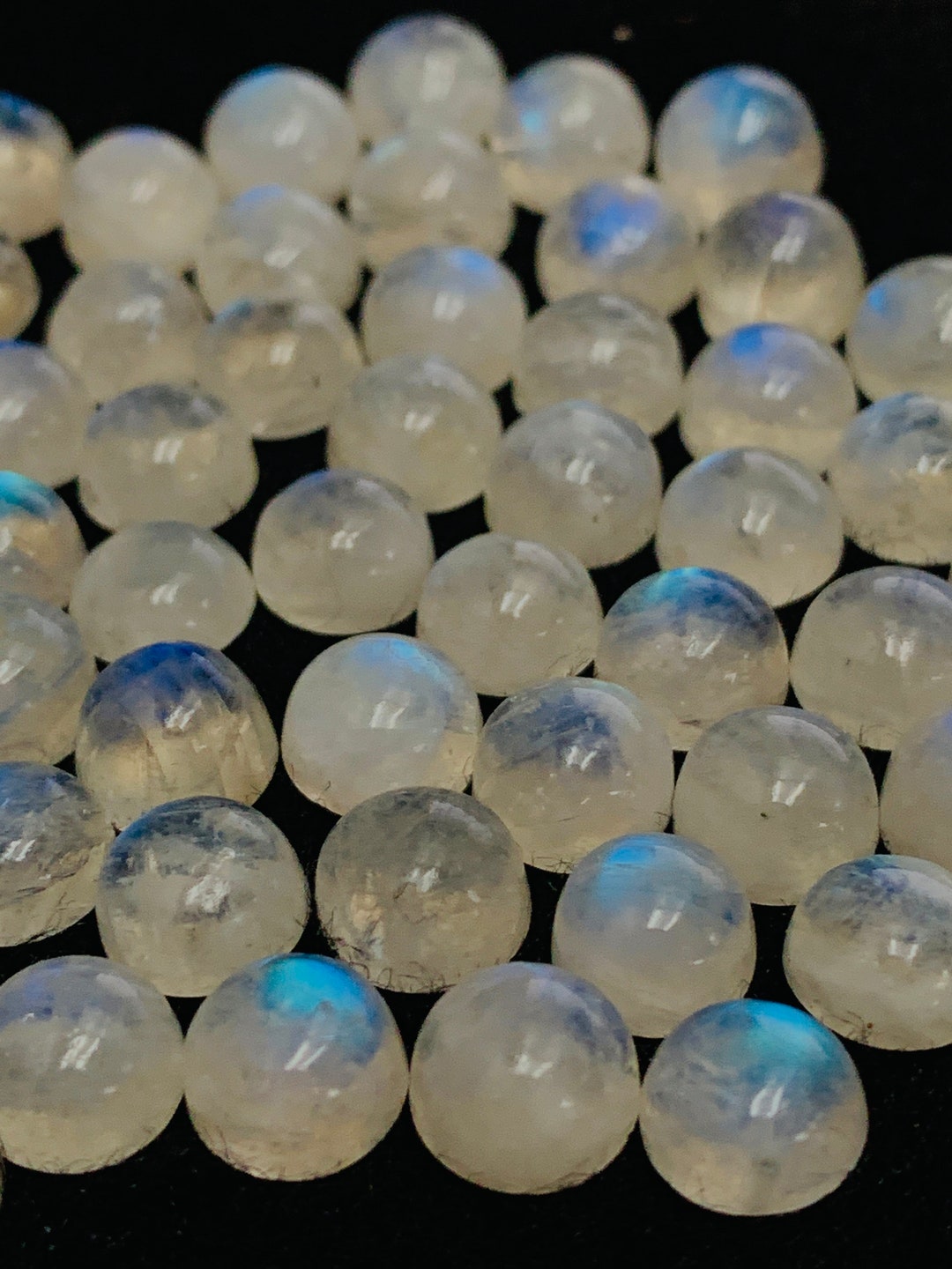 8 MM Moonstone Cabs, Blue Moonstone , Rainbow Moonstone Top Quality ...