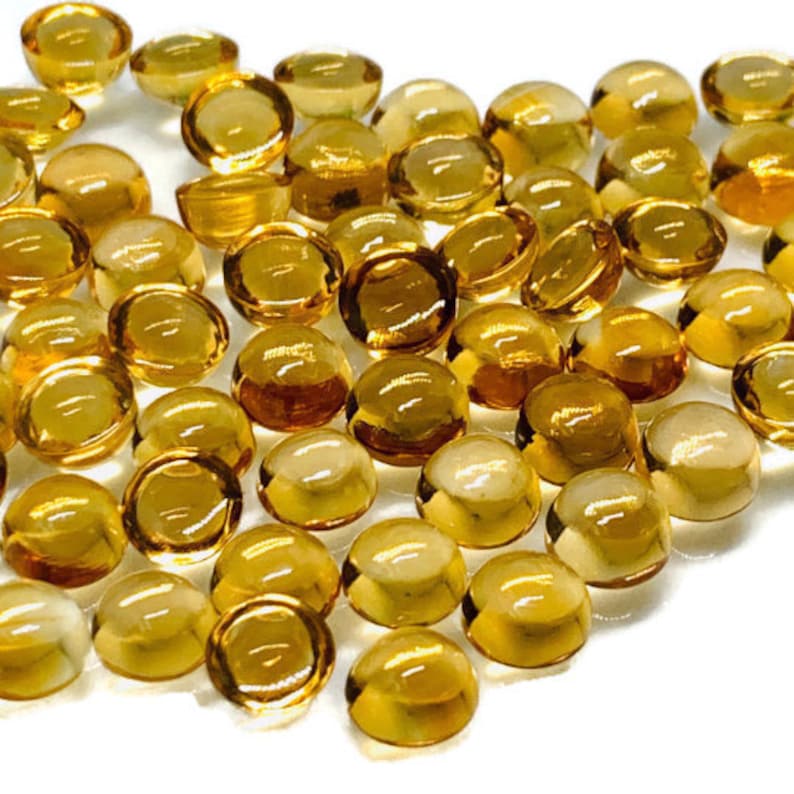 5mm Citrine Round Cabochons , Good Yellow Color Cabs, Natural Citrine ...