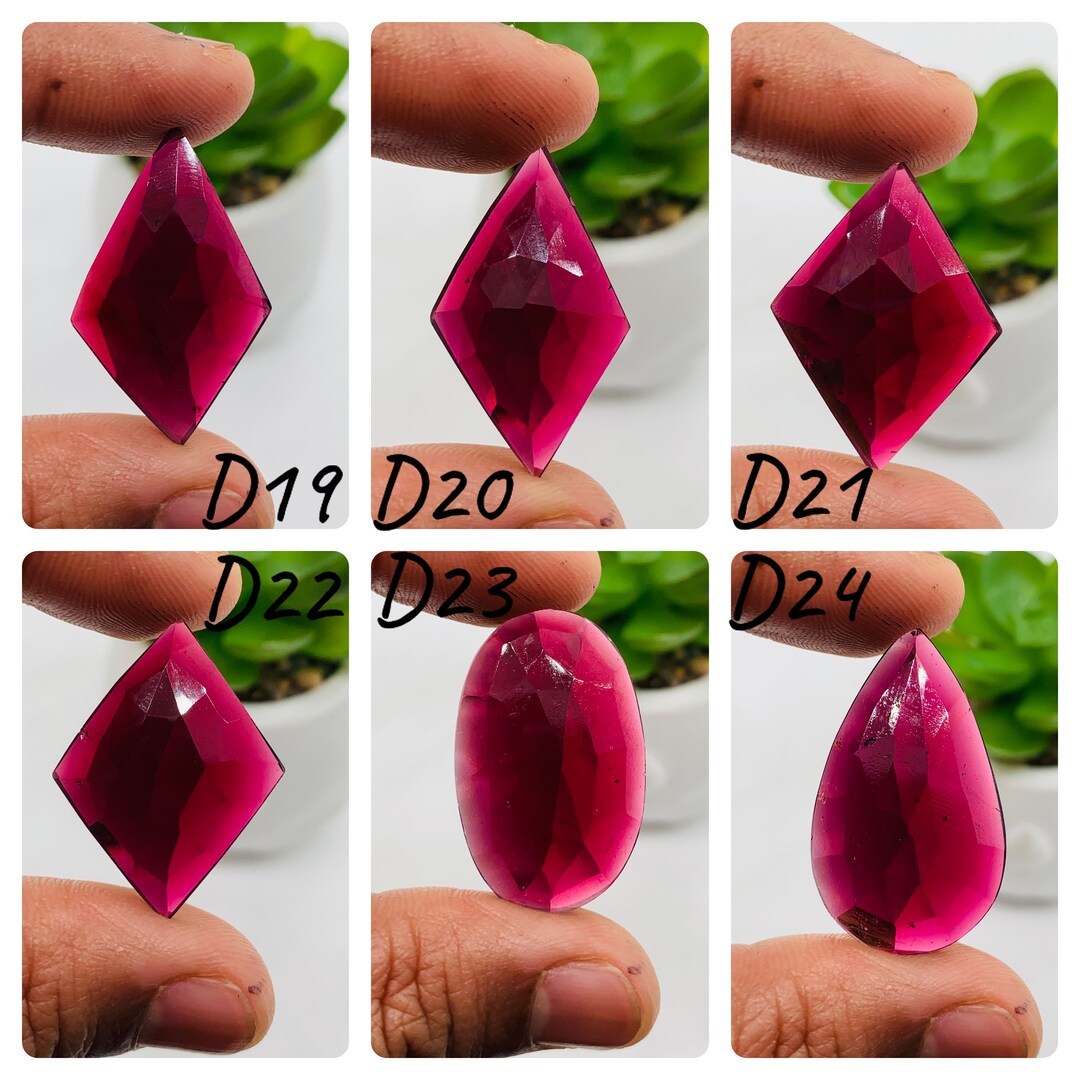 Garnet Rose Cut Fancy Shape • Code D19- D24 • Garnet Faceted Cut (polki ...