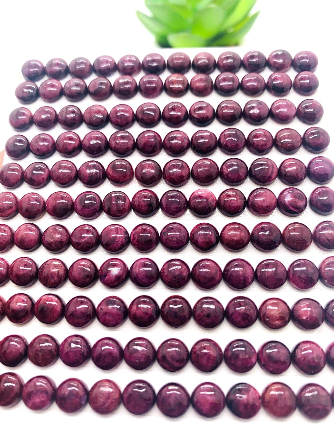 8 Mm Purple Spiny Oyster Shell Round Cabs • Pack of 2 Pcs • AAA Quality ...