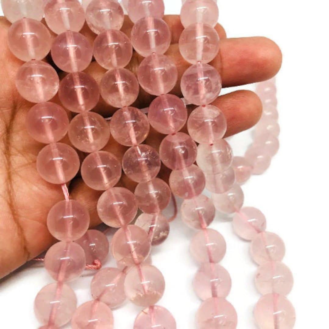 12MM Rose Quartz Round Beads, Top Quality Perfect Round Shape . Deep ...